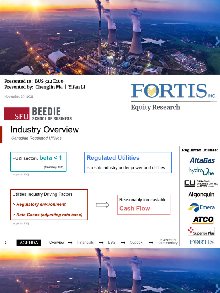 BUS322 Presentation Submission - Fortis | PDF | Investing | Debt