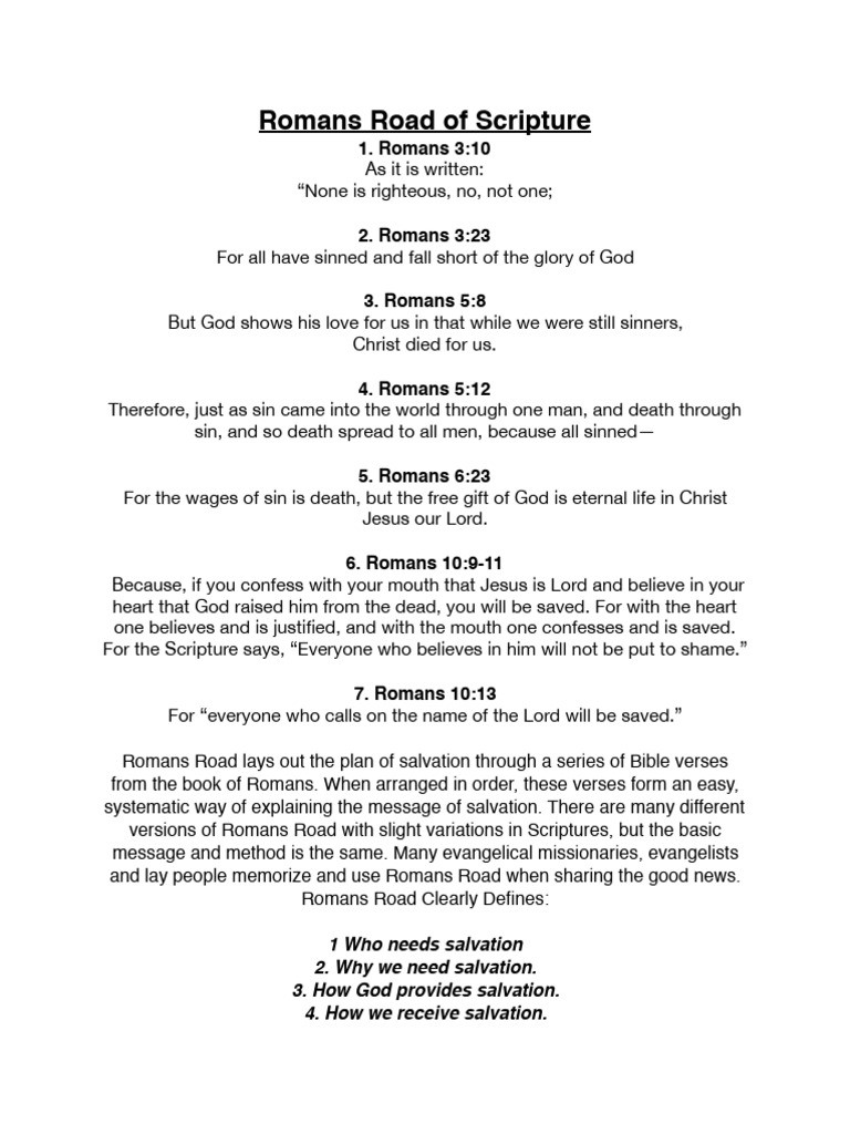 Romans Road to Salvation Explained | PDF