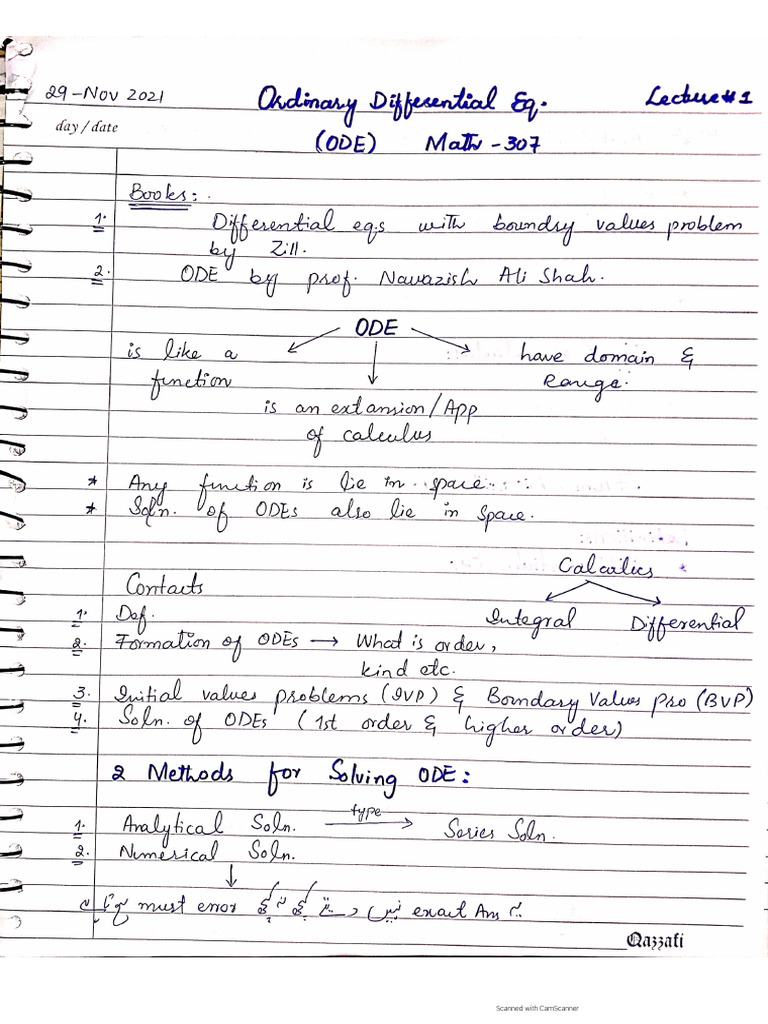 Ode (Math-307) | PDF