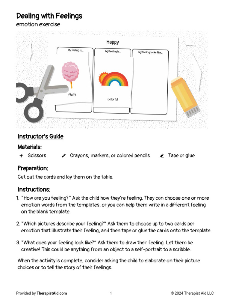 Emotion Exploration Worksheets | PDF