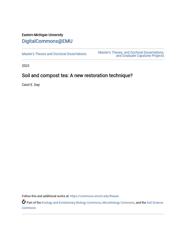 Soil and Compost Tea - A New Restoration Technique | PDF | Soil ...