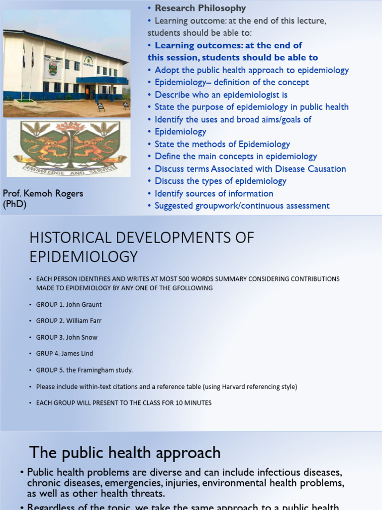 22-10-24 Intro To Epidemiology | PDF | Epidemiology | Public Health