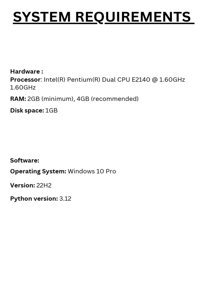 Windows 10 Pro System Requirements | PDF