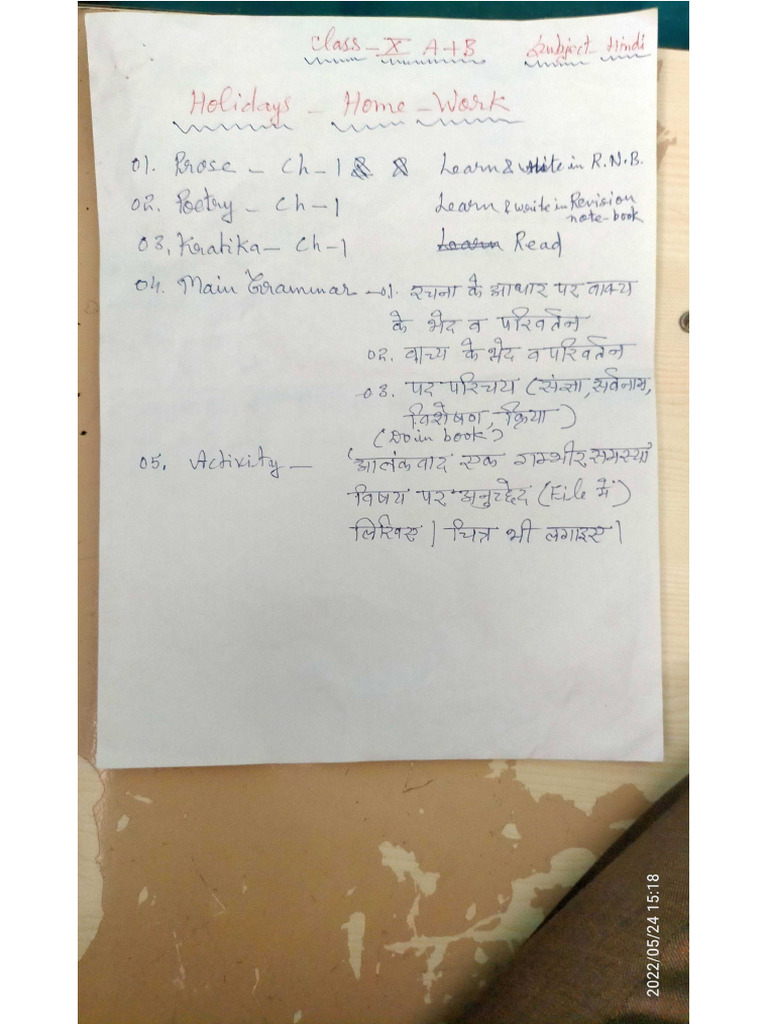 Home Assignment Class 10 | PDF