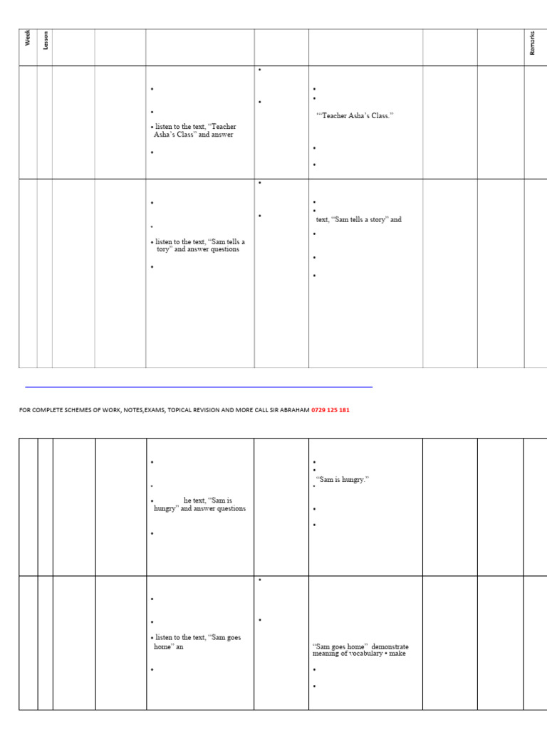 Grade 1 English Term 1 Scheme 2025 | PDF | Reading Comprehension ...