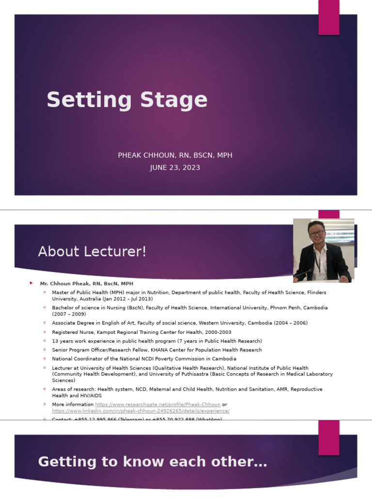 Session 11.1 - Setting Stage Overview of The Course | PDF