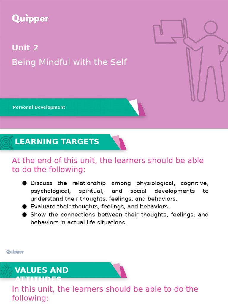 PD 11 12 Q1 0202 Integration of Thought Feelings and Behavior PS | PDF | Thought | Feeling