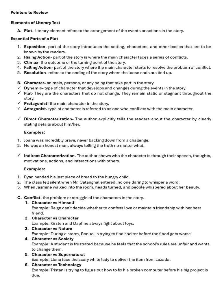 GRADE 7 ENGLISH REVIEWERvvv | PDF | Narration | Plot (Narrative)