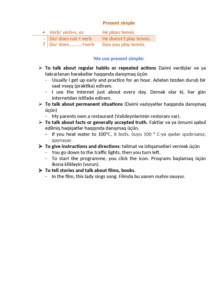 Present Simple | PDF