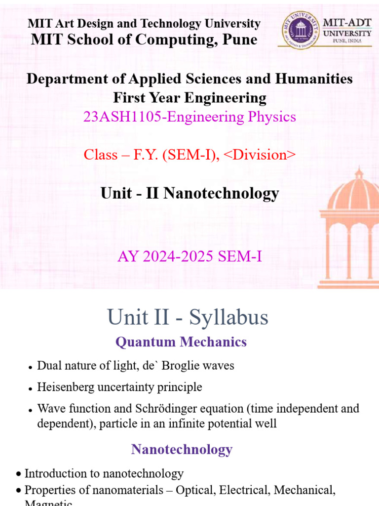 Nanotechnology Syllabus for Engineering Students | PDF | Nanomaterials ...