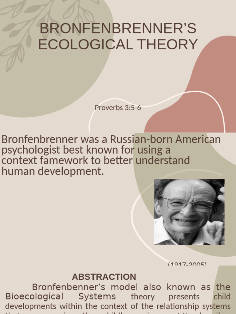 Bronfenbrenner's Bioecological Theory | PDF | Human Development ...