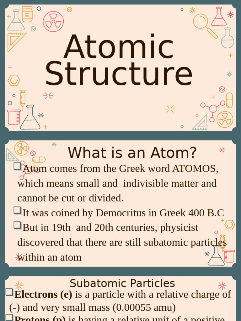 Atomic Structure Basics | PDF | Atoms | Electron
