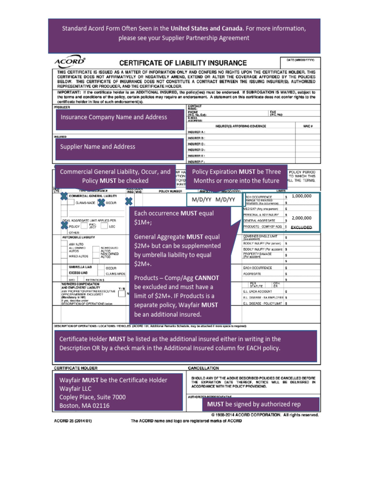 Sample Certificate of Insurance | PDF