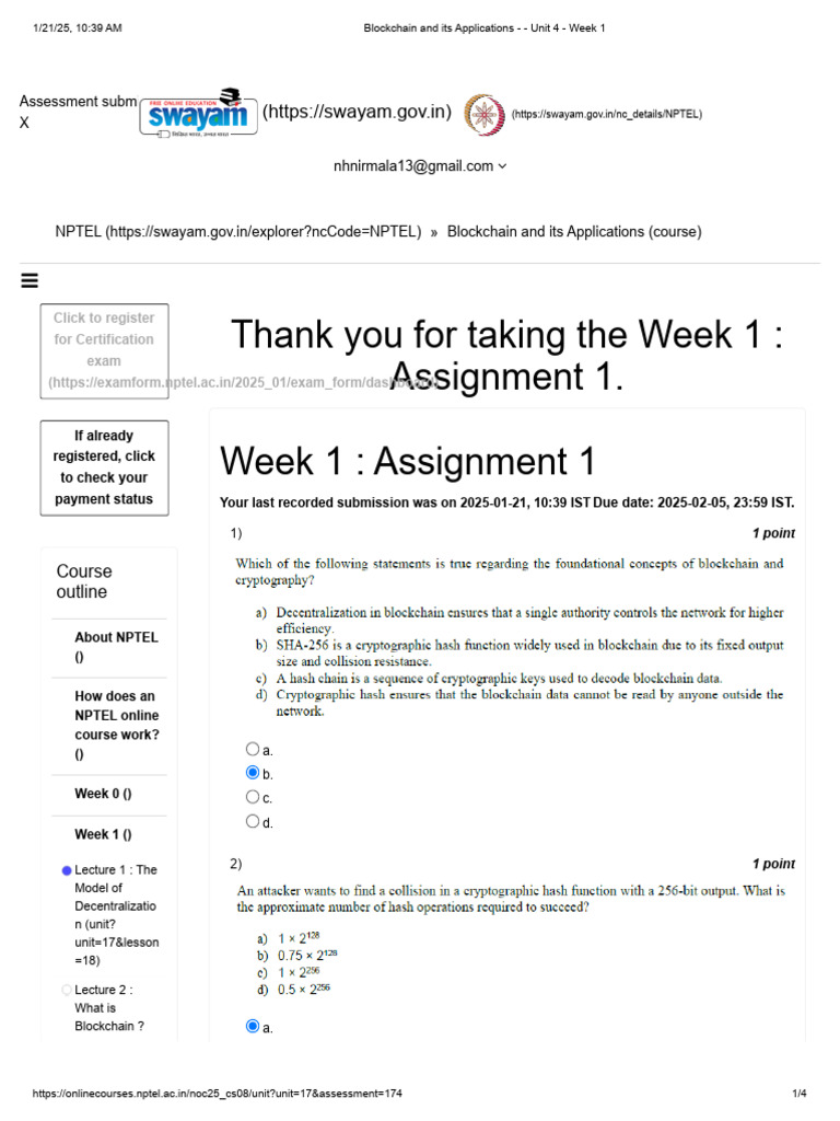 Week 1: Blockchain Assignment Overview | PDF