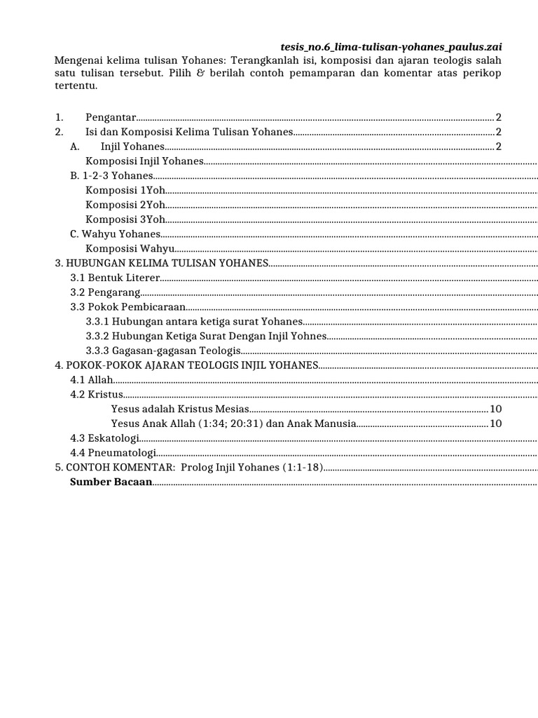 No 6 Revisi (Injil Yohanes) | PDF