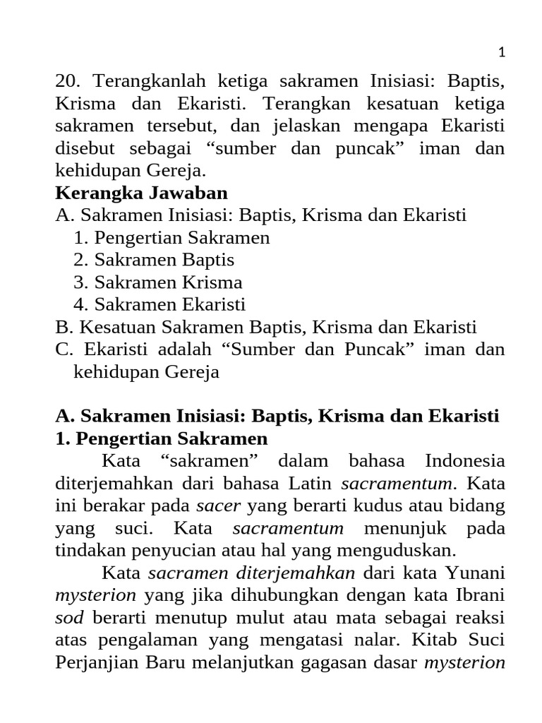 NO 20 LITURGI Sakramen Inisiasi | PDF