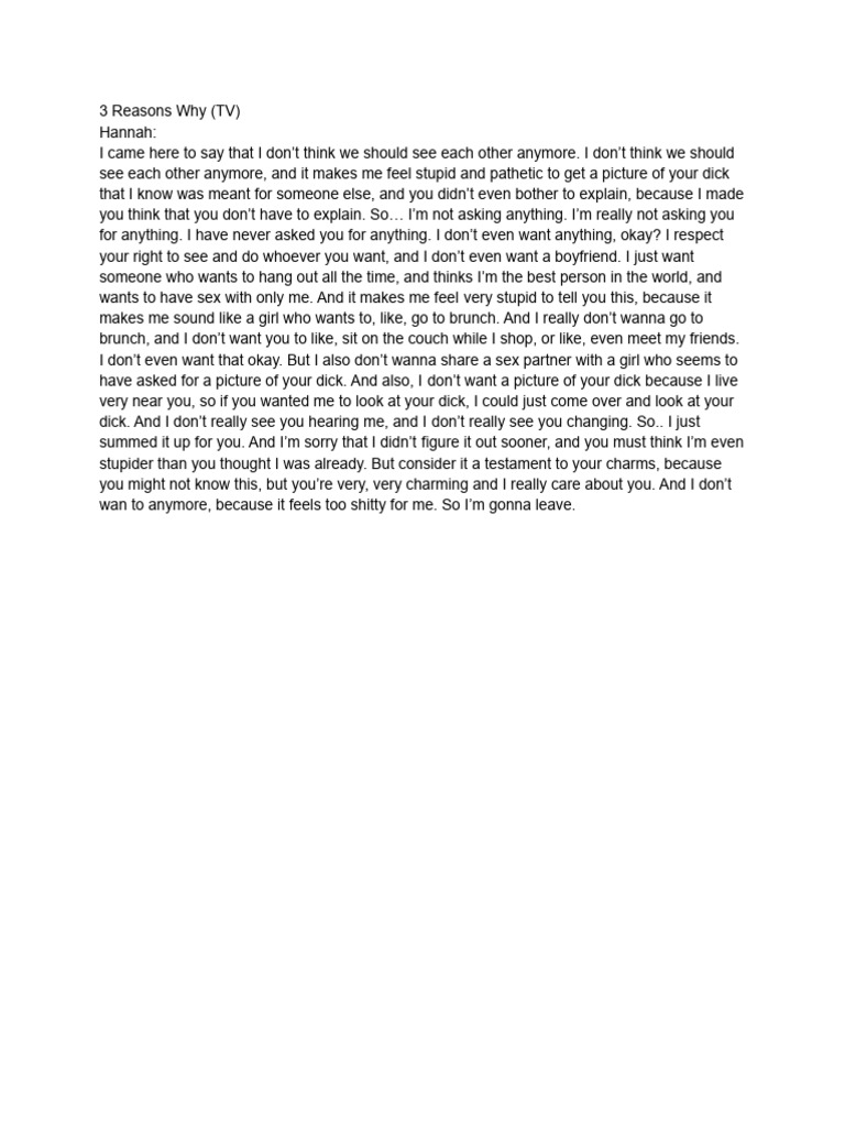 HANNAH (Monologue) | PDF