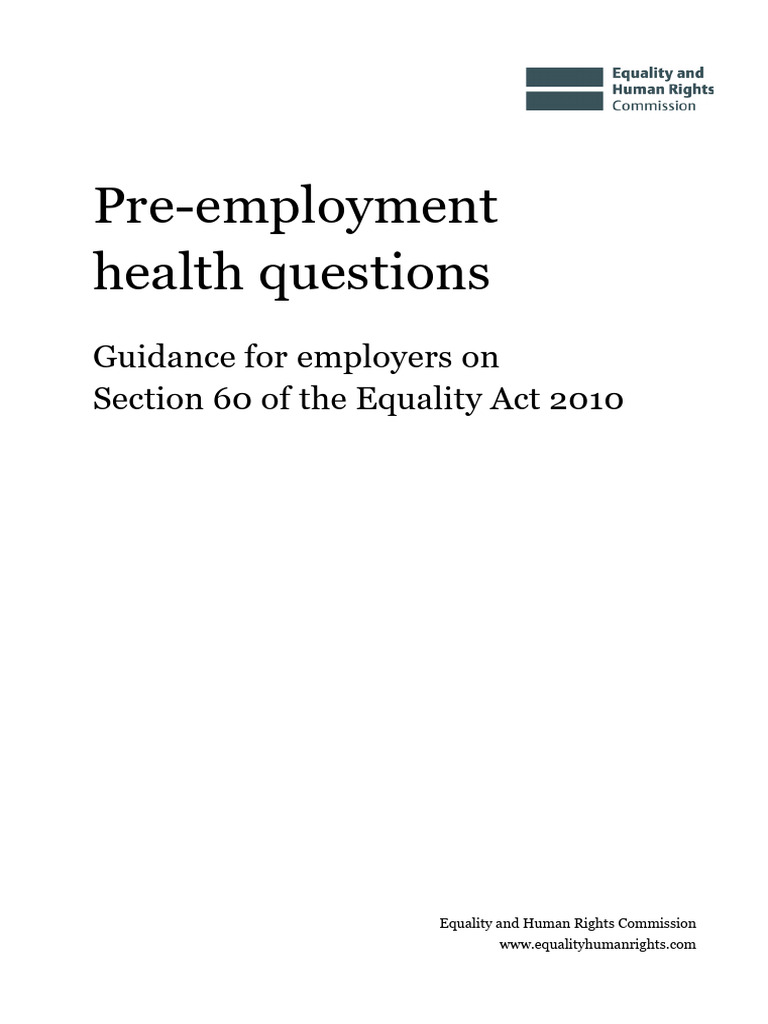 Pre-Employment Health Questions For Employers 0 | PDF | Recruitment ...