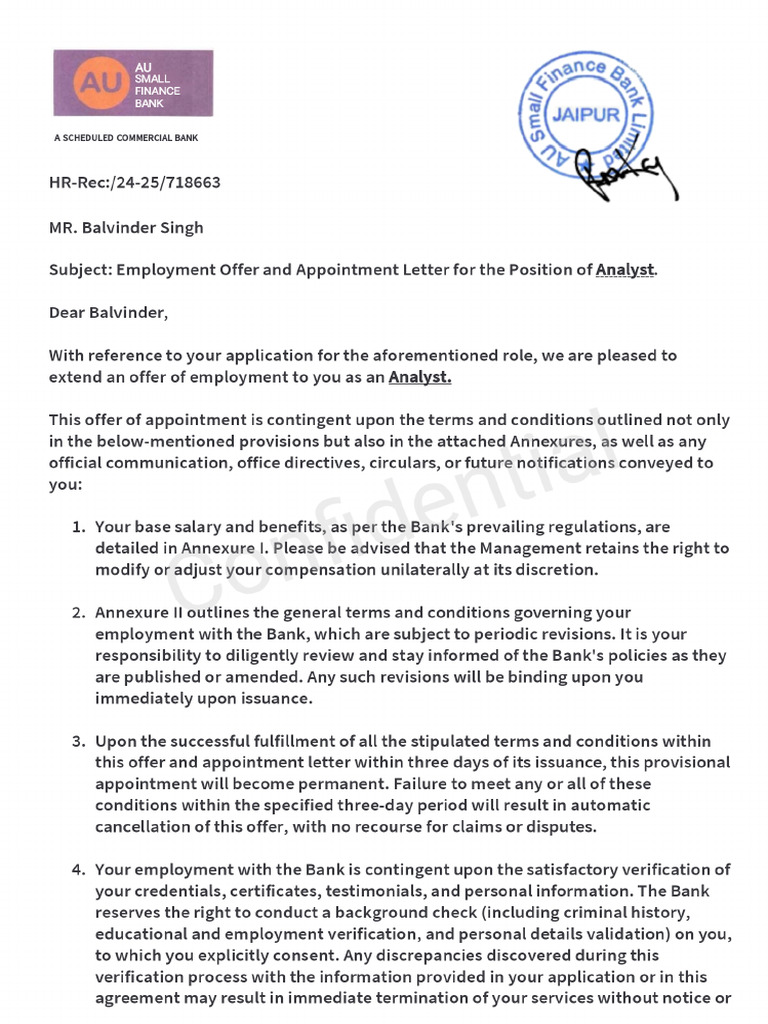 Joining Letter Bal | PDF