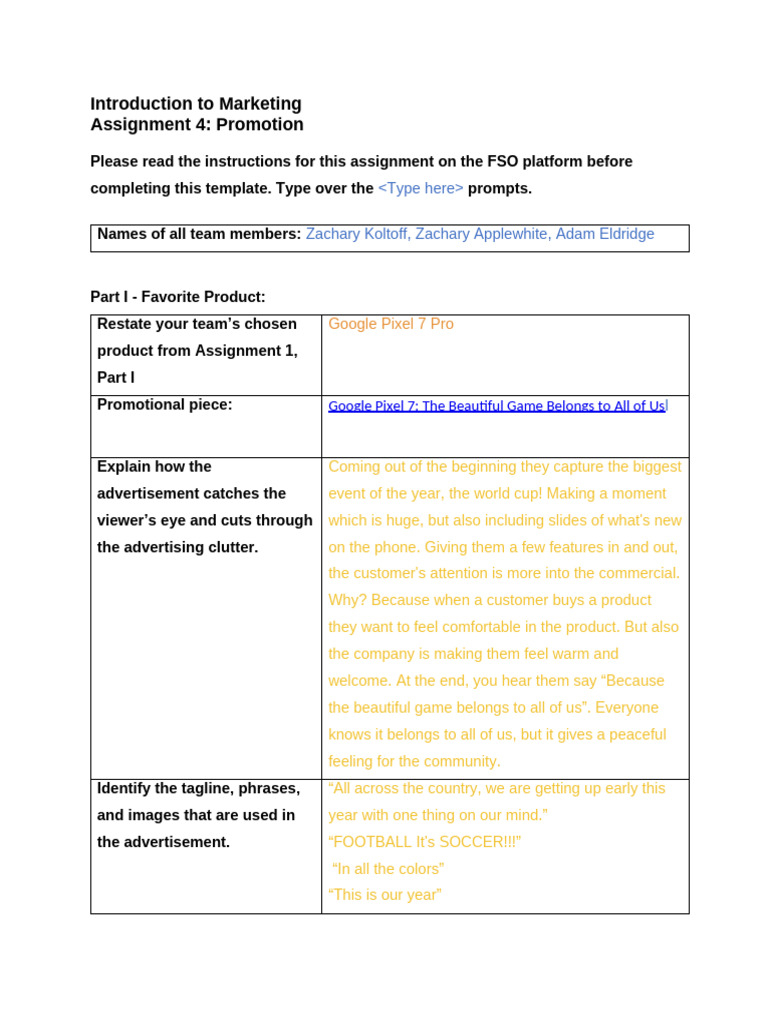 Assignment4 PromotionTemplate | PDF | Advertising | You Tube