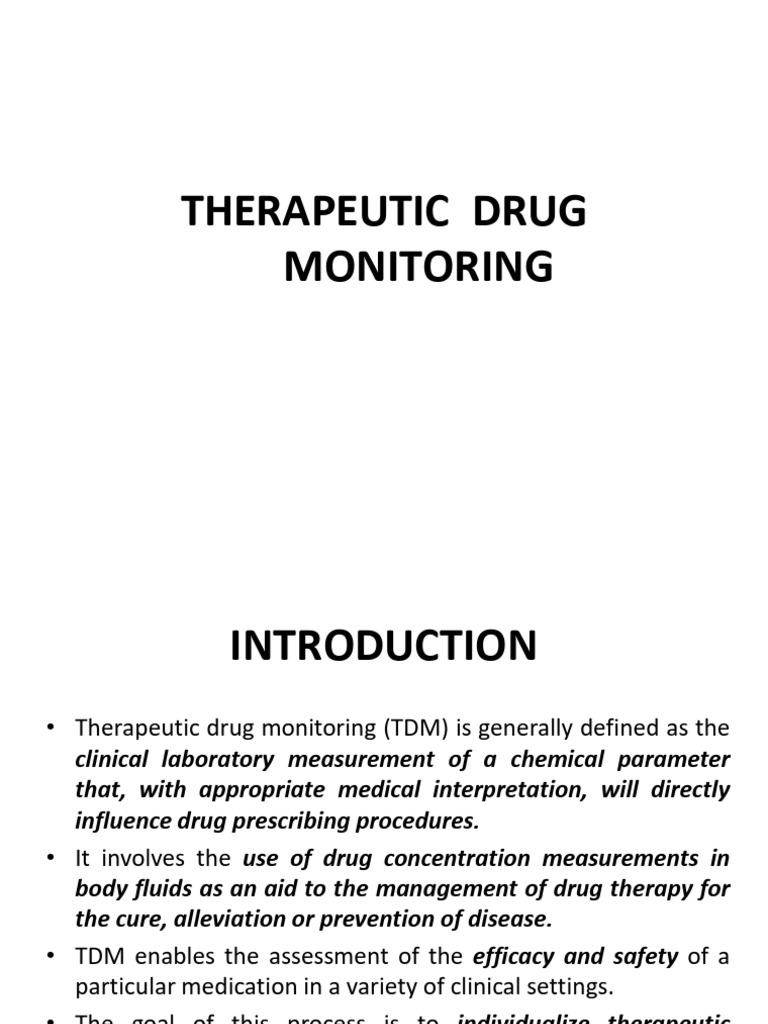 Therapeutic Drug Monitoring Overview | PDF | Immunoassay | Pharmacokinetics