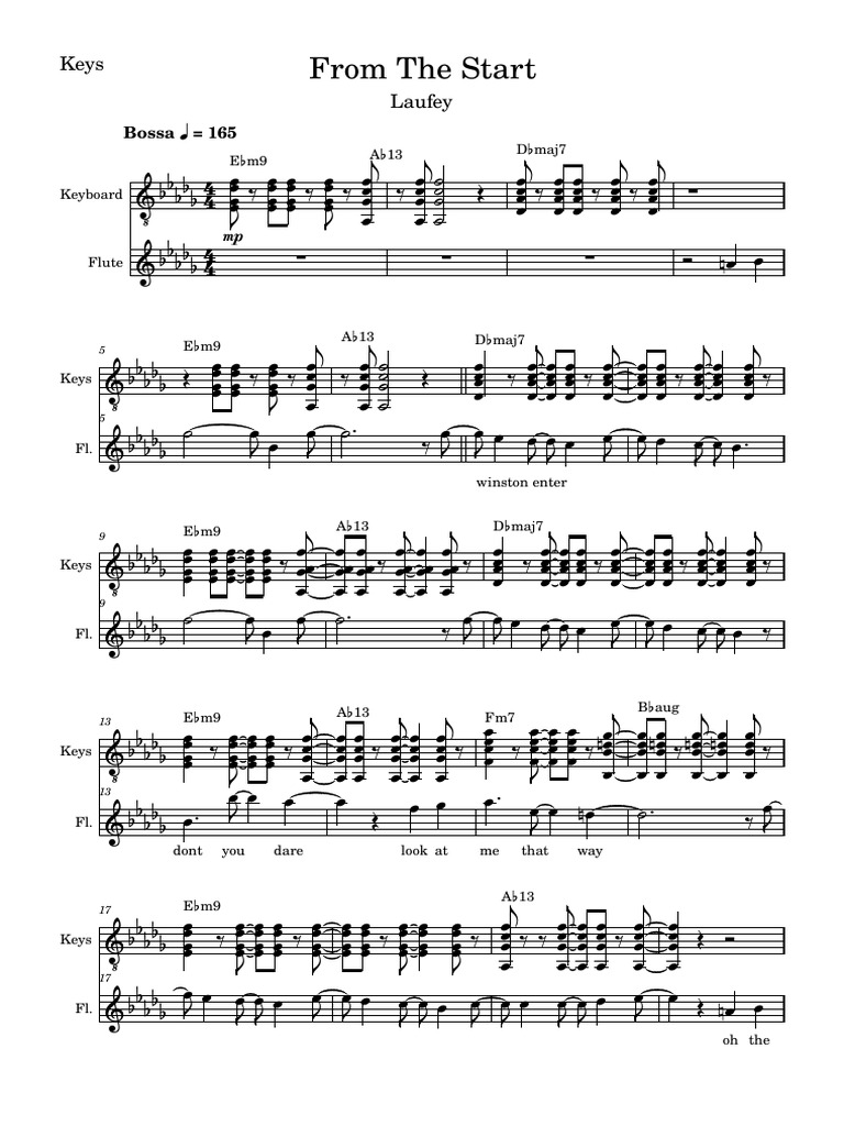 Laufey's "From The Start" Sheet Music | PDF | Musical Keys | Compositions