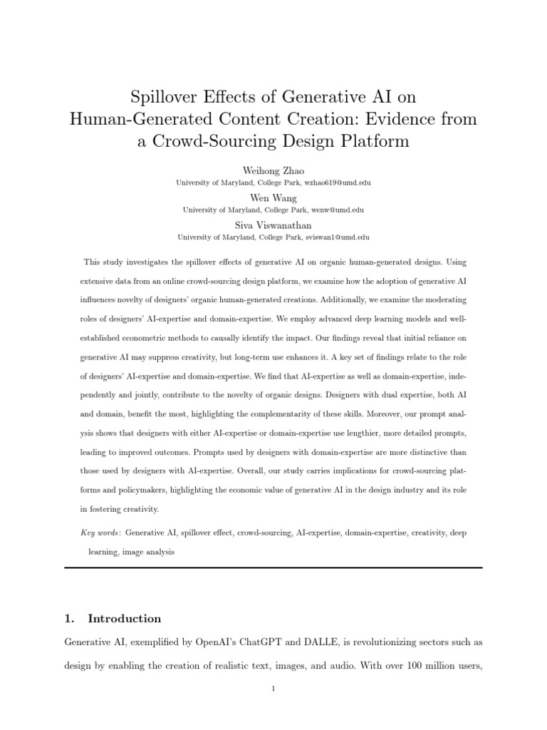 Generative AI's Impact on Design Creativity | PDF | Artificial ...