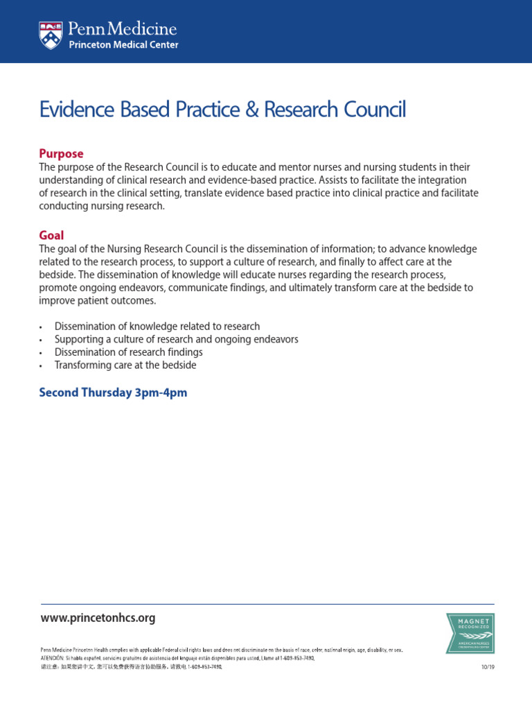 Evidence Based Practice and Research Council | PDF