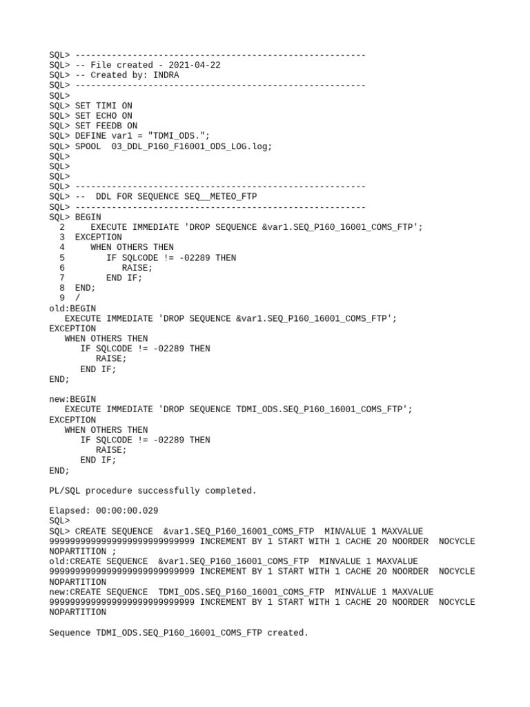 03 DDL P160 F16001 ODS Log | PDF | Data Management | Computing