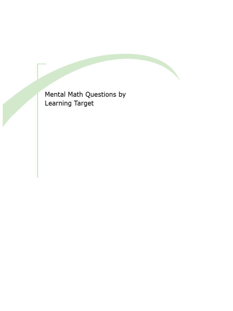 Mental Maths For 8 | PDF | Area | Mathematics