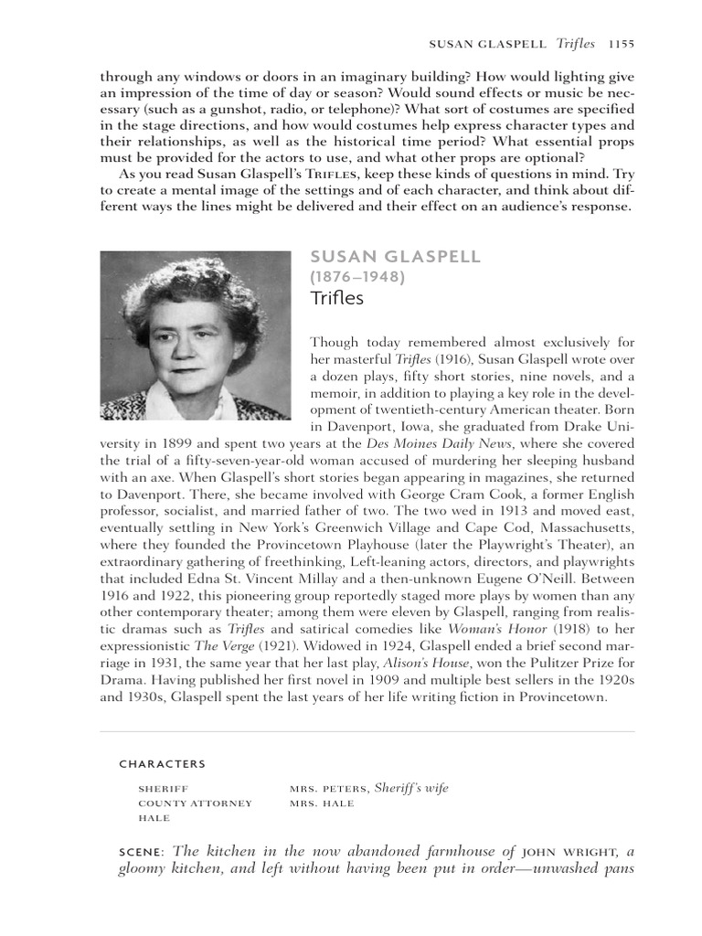 Susan Glaspell, Trifles | PDF