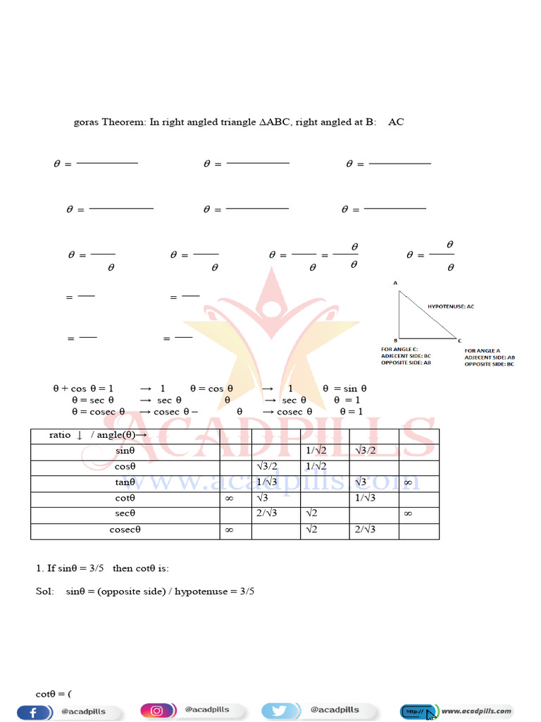 Trigonometry Concepts and Practice Questions | PDF | Trigonometry | Euclid