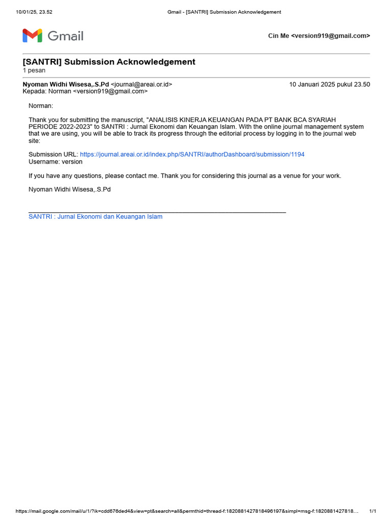 Gmail - (SANTRI) Submission Acknowledgement | PDF