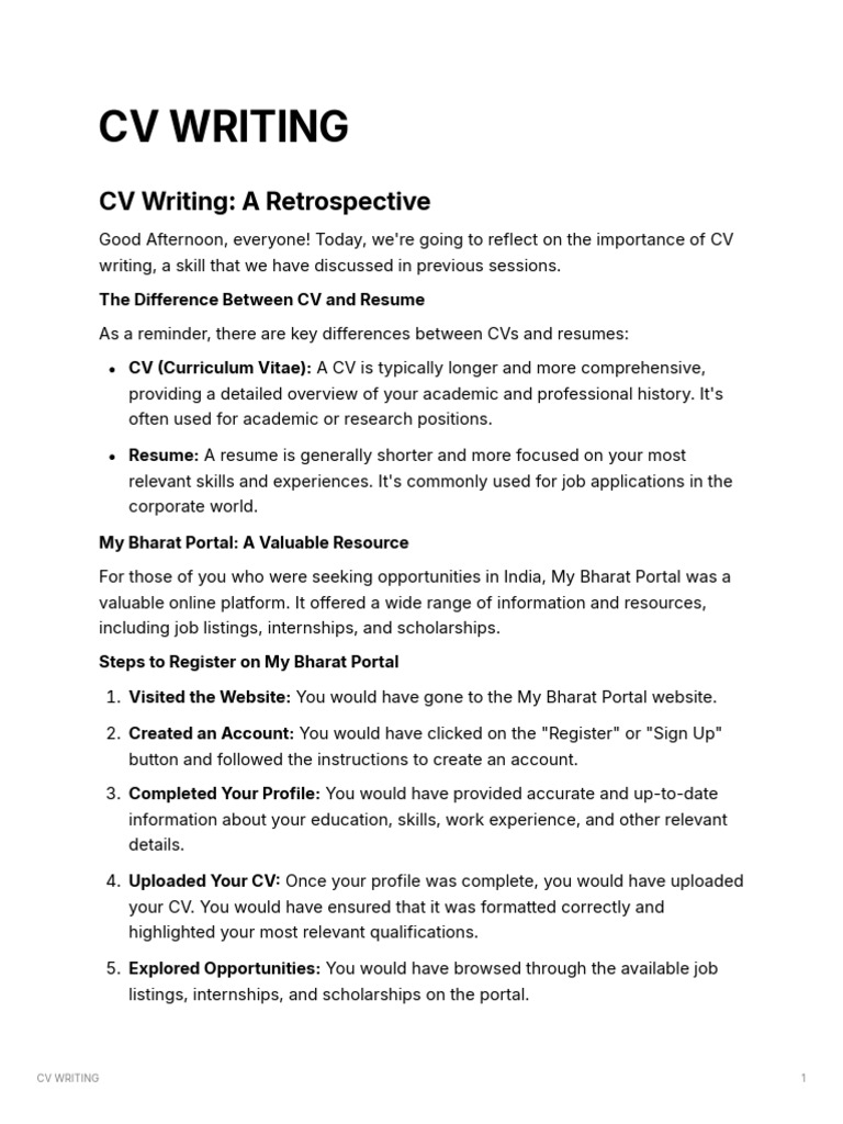 CV_WRITING | PDF | Résumé
