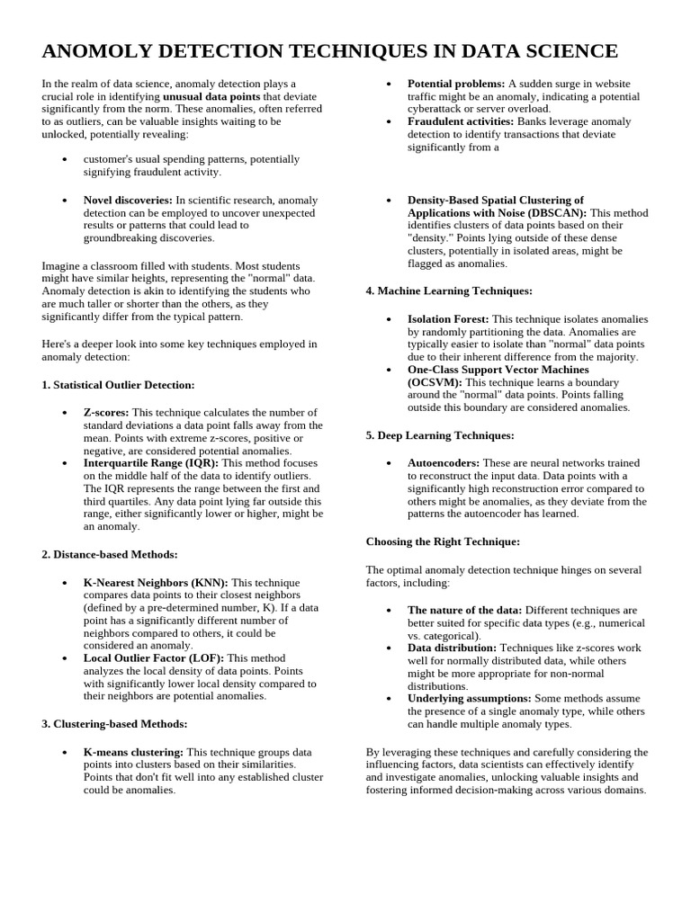 Anomoly Detection Pdf Outlier Statistics