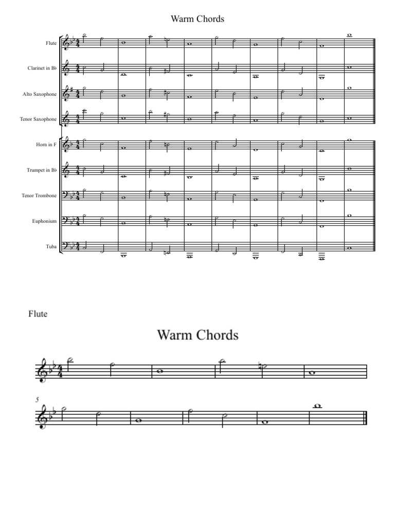 Chords Warm - Score and Parts | PDF