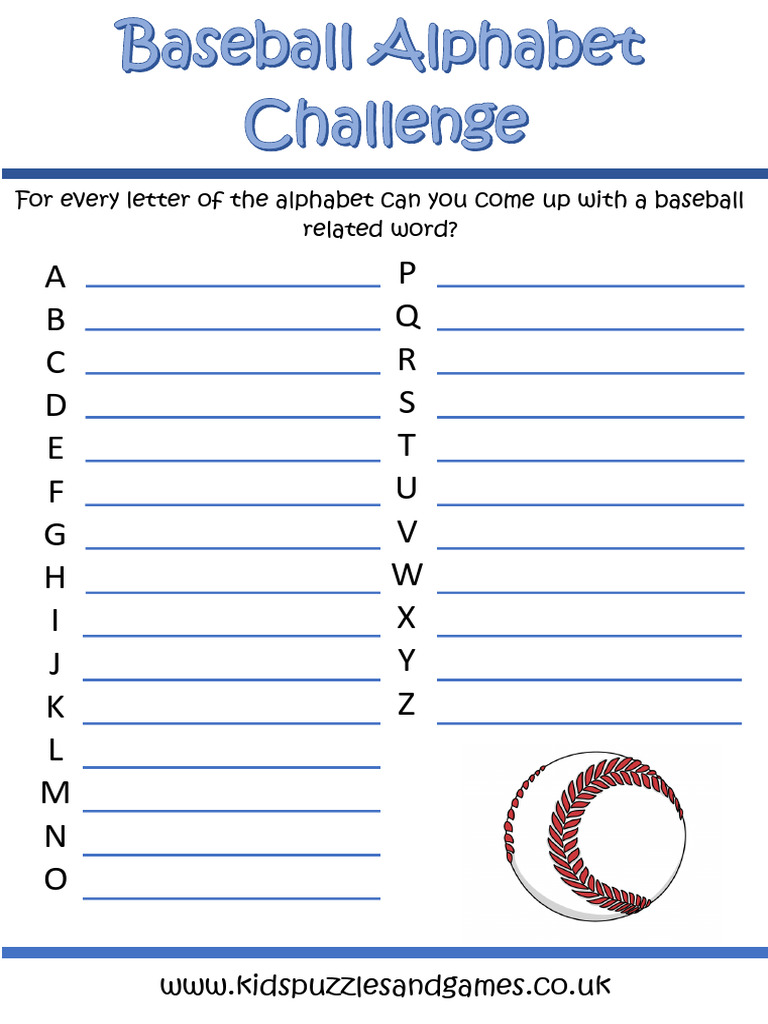 Baseball Alphabet Challenge | PDF