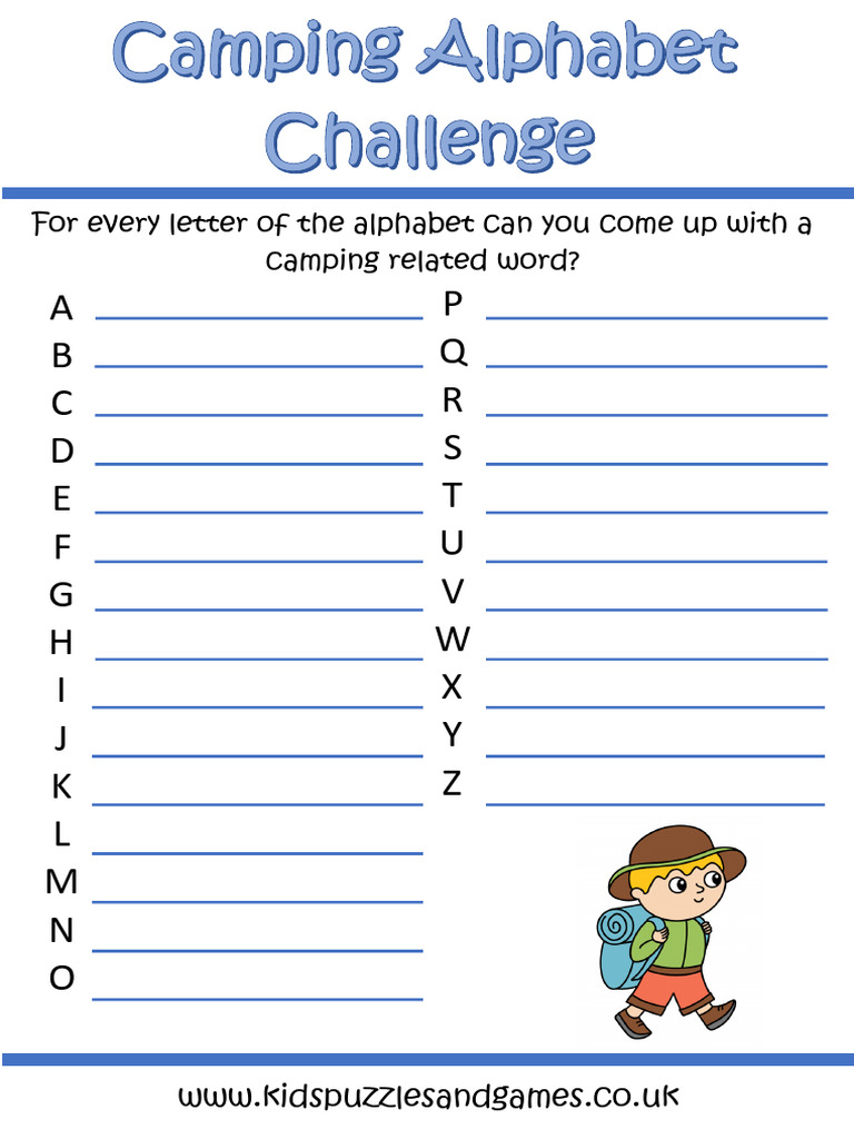 Camping Alphabet Challenge | PDF