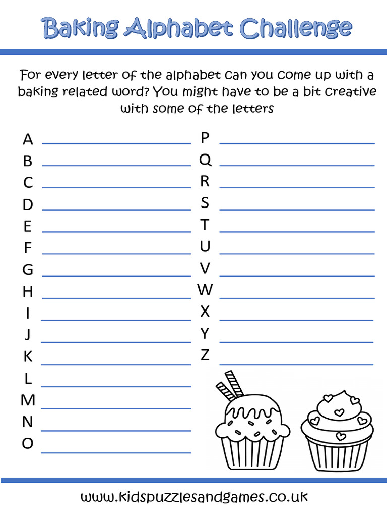 Baking Alphabet Challenge | PDF