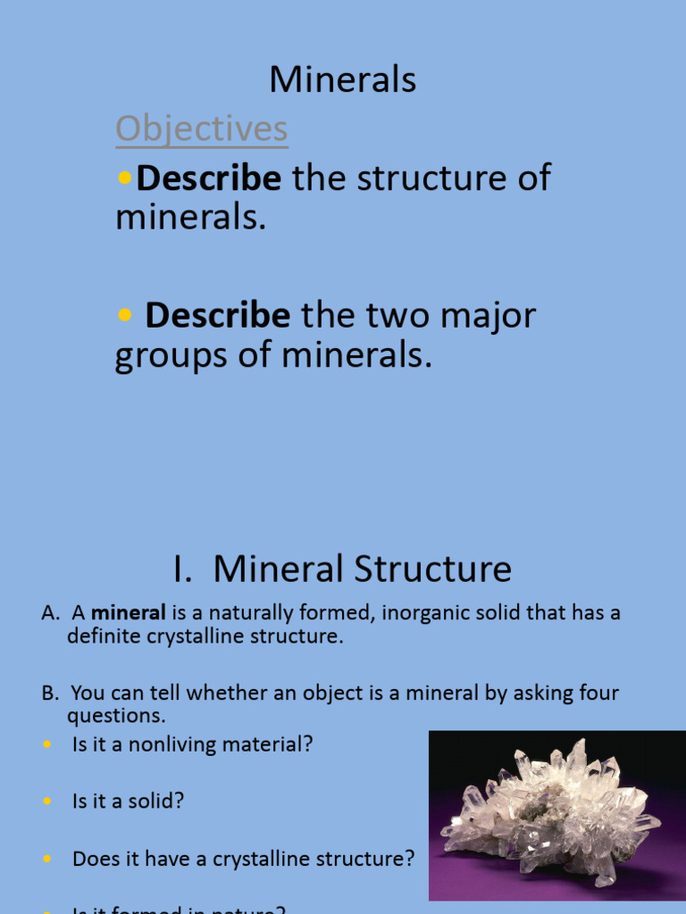 Understanding Mineral Structures and Types | PDF | Minerals | Chemical ...
