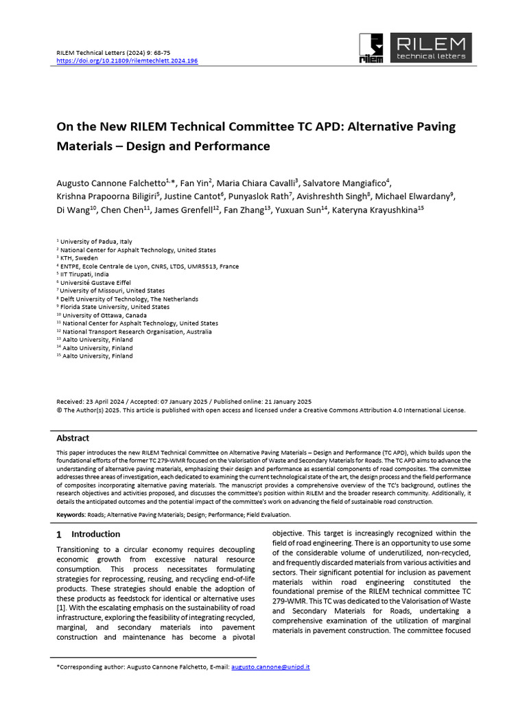 On The New RILEM Technical Committee TC APD Altern | PDF | Concrete ...