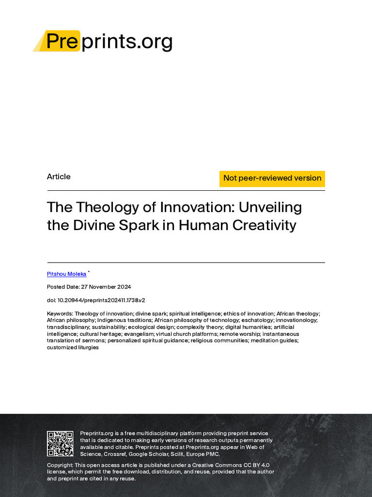The Theology of Innovation: Unveilingthe Divine Spark in Human ...