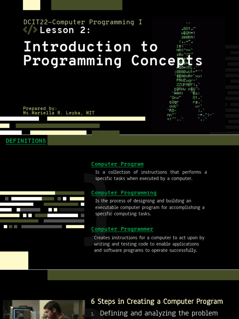 DCIT22 Introduction To Programming Concepts 1 | PDF