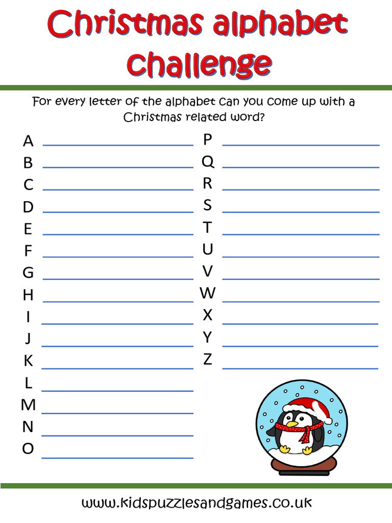 Christmas Alphabet Challenge | PDF