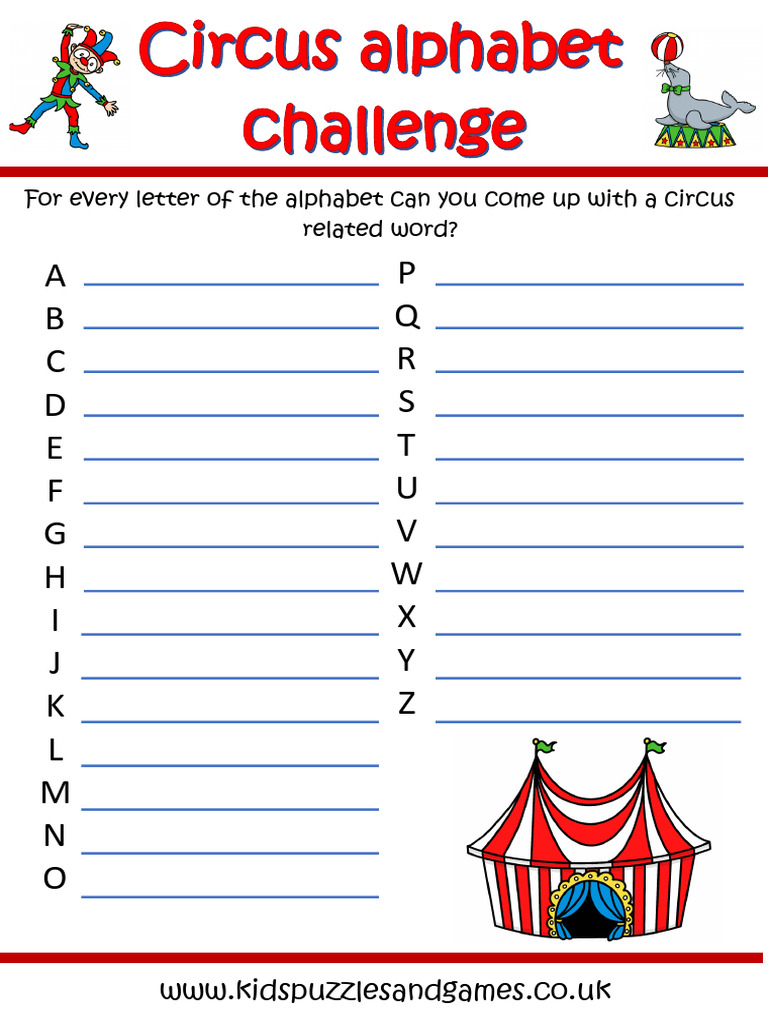 Circus Alphabet Challenge | PDF