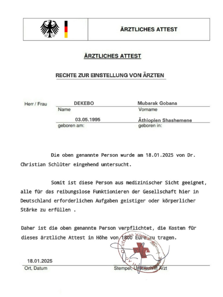 Ärztliches Attest | PDF