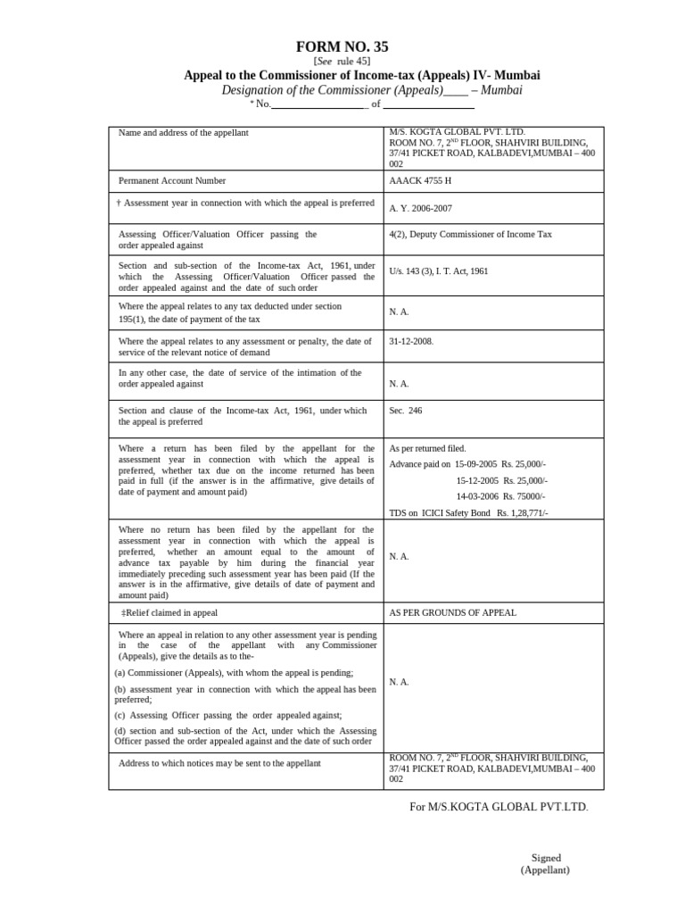kogta global | PDF | Income Tax | Taxation