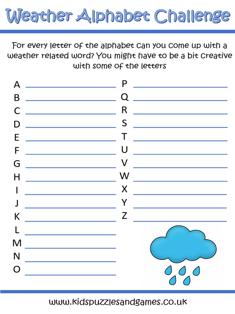Weather Alphabet Challenge | PDF