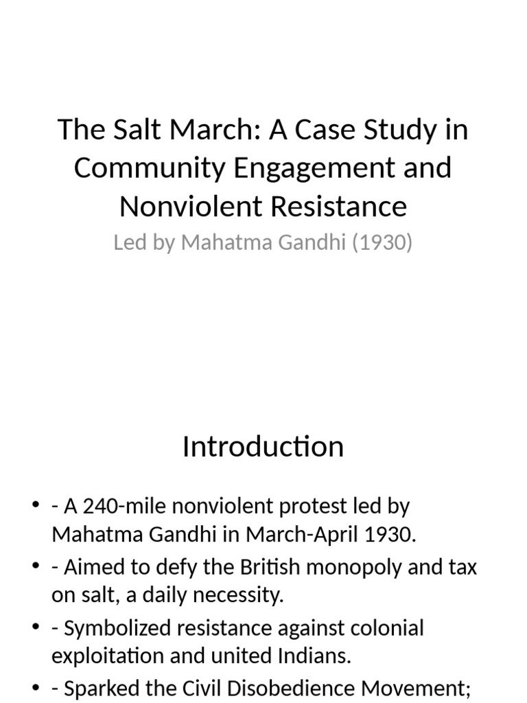 Salt March Presentation | PDF | Mahatma Gandhi | Activism