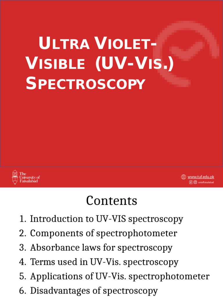 UV Visible Spectroscopy | PDF | Ultraviolet–Visible Spectroscopy ...